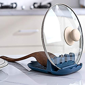 Spoon Rest Holder for Kitchen Stove Top Spoon lid Rest Silicone For Kitchen Counter Utensil Rest With Drip Pad For Multiple Utensils Heat Resistant Kitchen Utensil Rest For Spoons Ladles Tongs & More