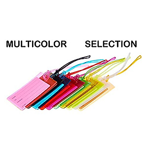 Sodsay 10 Pack Luggage Tags Suitcases Plastic Travel Bag & Baggage ID Label Tags Travel Essentials (Deep Red)