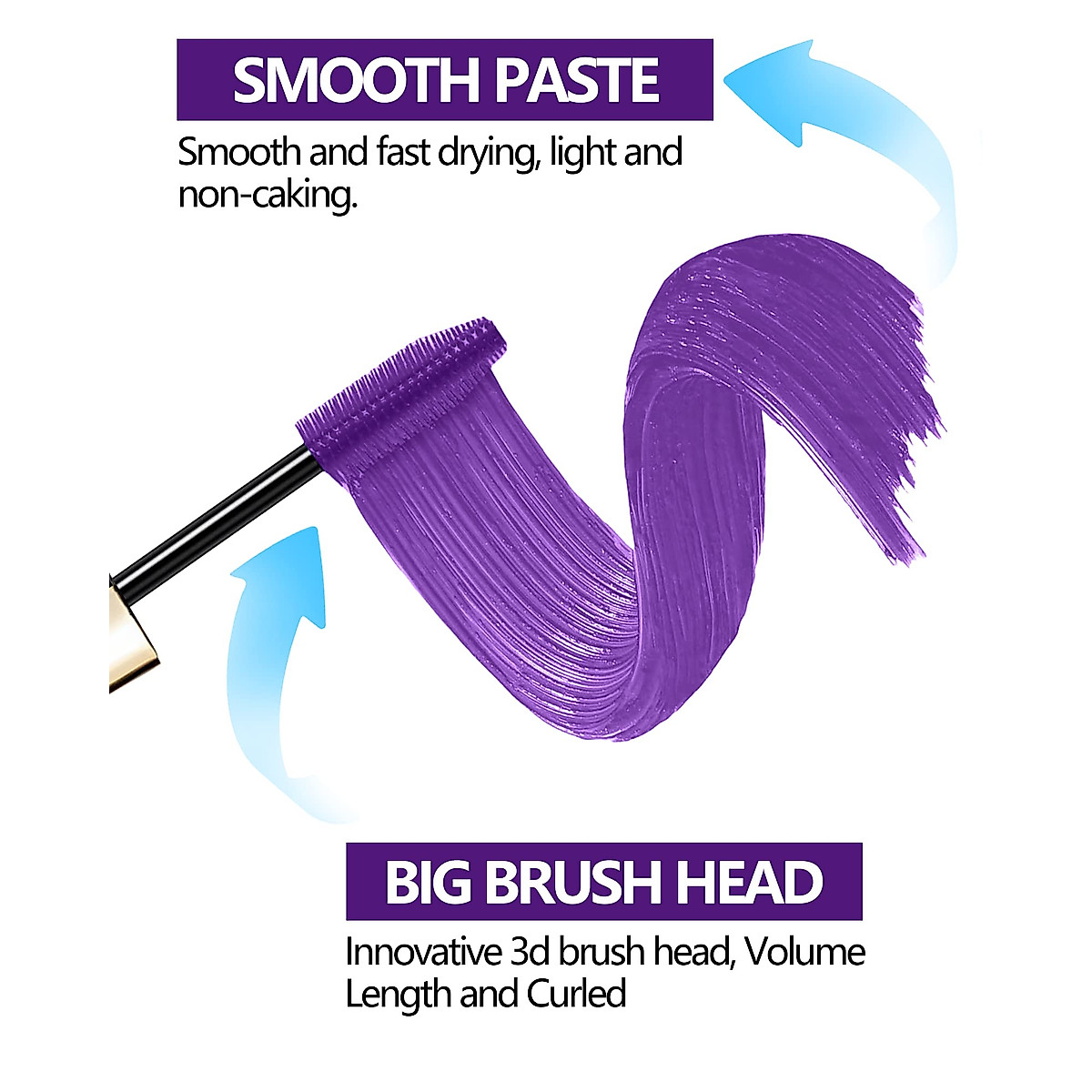 Dark Light Purple Mascara Volume and Length-2PCS Waterproof Voluminous Tubing Colored Mascara for Eyelashes,Lengthening Curling Liquid Lash Extensions Colorful mascara, Christmas Makeup Gift for Women