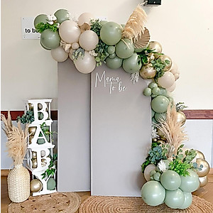 Sage Green White Sand Gold Balloon Garland Arch Kit-186pcs Sage Green White Sand Chrome Gold Balloons for Woodland Jungle Safari Birthday Baby Shower Bridal Shower Gender Reveal Party