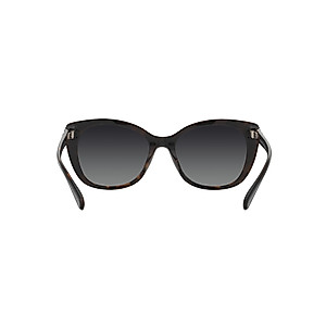 Coach HC8365U Universal Fit Sunglasses, Black/Dark Tortoise/Grey Gradient Polarized, 55 mm