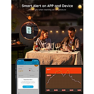 Govee Bluetooth Meat Thermometer, Wireless Meat Thermometer for Smoker Oven, Digital Grill Thermometer with 2 Probes, Timer Mode, Smart LCD Backlight BBQ Thermometer for Cooking Turkey Fish Beef