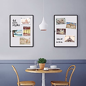 Swansea Enclosed Notice Board Magnetic Bulletin Boards for Office,Black Frame,with Locking Door 26x20inch(4XA4）