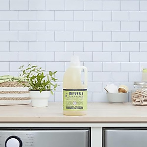 MRS. MEYER'S Clean Day Liquid Laundry Detergent, Biodegradable Formula Infused with Essential Oils, Lemon Verbena, 64 oz - Pack of 2 (128 Loads)