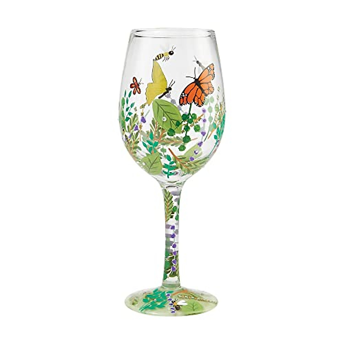 Enesco Designs by Lolita Organica Artisan Wine Glass, 15 Ounce, Multicolor,6007475
