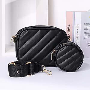 GEEAD Small Quilted Crossbody Bags for Women Trendy Design Shoulder Purse with Round Zip Bag
