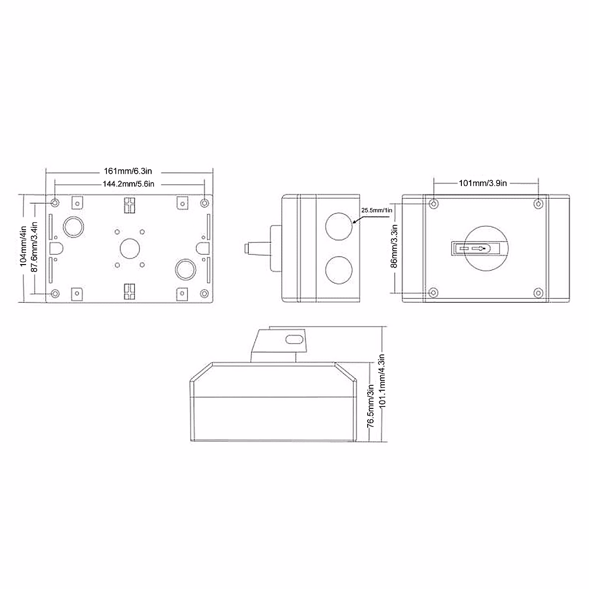 Solar Combiner Box, 1500V DC 32A 4P IP66 Waterproof Insulated Switch Professional Power Solar PV DC Quick Disconnect Switch for Solar Power System RV Boats (Basic)