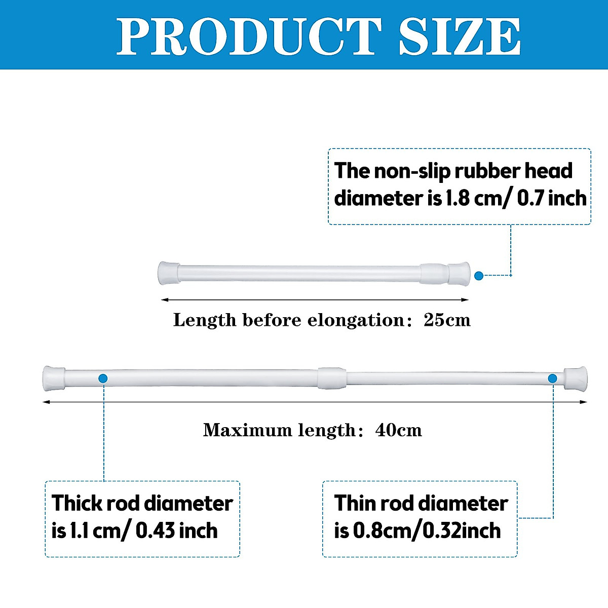 4 Pack Sliding Door Security Bar Window Security Bars Adjustable Sliding Glass Door Lock Bars with Rubber Tips 9.8-15.7 Inch Tension Rods 0.7 Inch in Diameter Window Safety Lock Bar for Door Bathroom