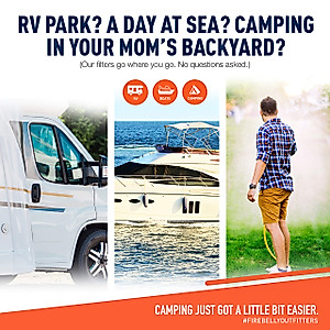 Firebelly Outfitters RV/Marine Inline Carbon Water Filter Replacement Kit (2 Pack) KDF Filtration System Protects Against Bad Taste, Odor, Iron, Lead, Mercury, Chlorine, Sediment, Mold, Fungus & More