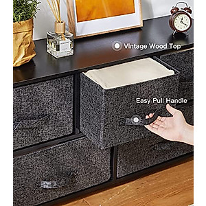 Pipishell 5 Drawers Fabric Dresser,7 Drawer Organizer Unit Fabric Dresser for for Bedroom Closets, Living Room, Nursery Room, Hallway