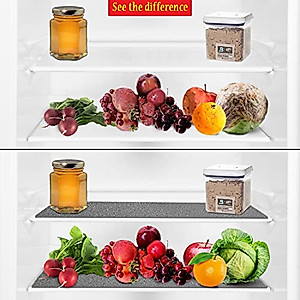 Dualplex® Fruit & Veggie Life Extender Liner for Fridge Refrigerator Drawers, 12x15 Inches (4 Pack) – Extends The Life of Your Produce & Prevents Spoilage (Grey)