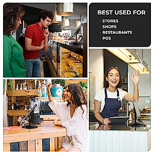 Aidata Tablet Stand - Compatible with iPad, iPad Mini, and Most 6-Inch-13-Inch Tablets, Adjustable Commercial POS Holder with 360-Degree Swivel, for Retail, Classroom, Business, and Home, Black