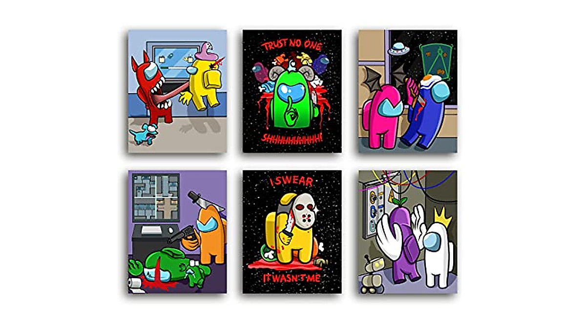 Among Us Posters for Boys Room Decor | Gaming Wall Art Set