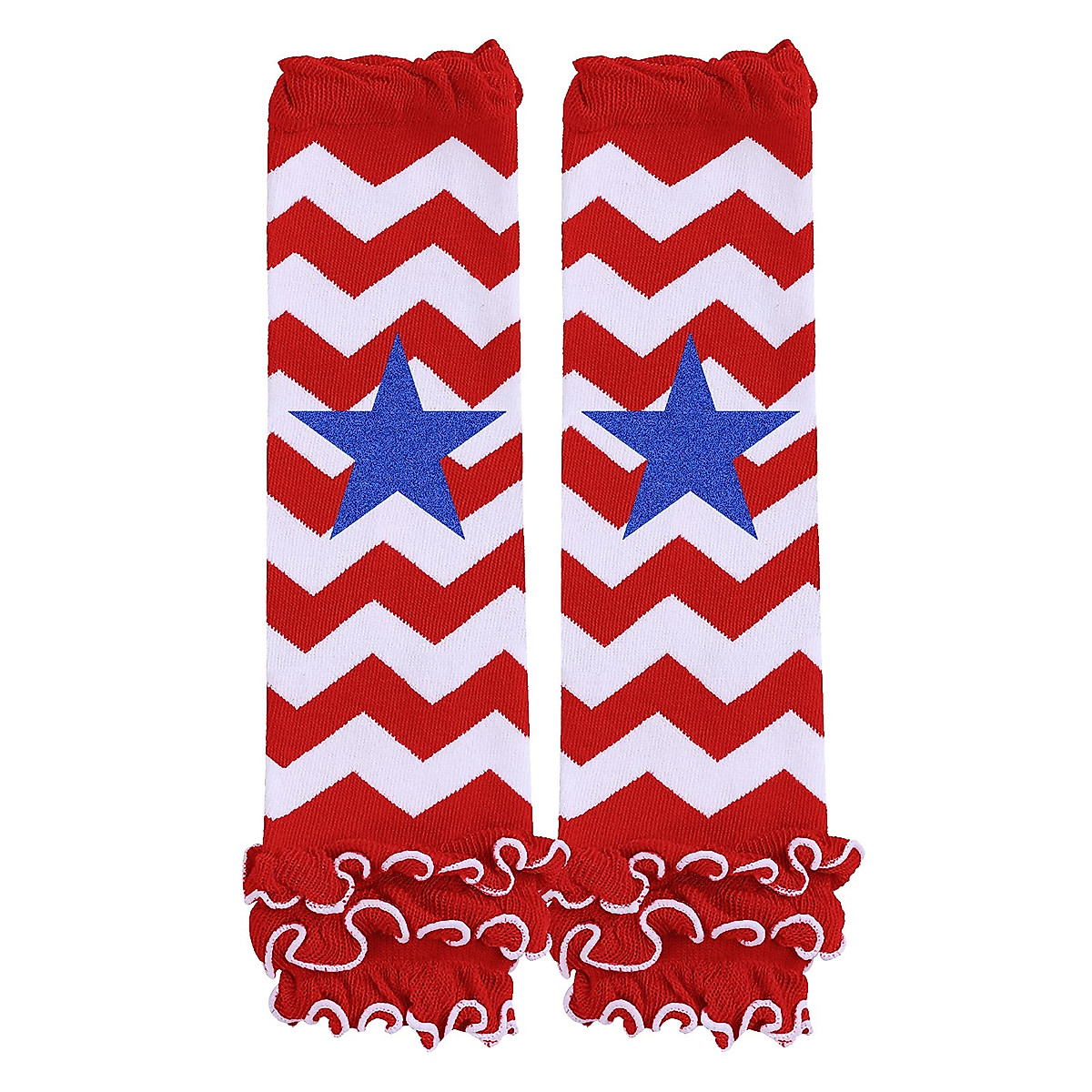 ODASDO Newborn Infant Baby Girl My 1st 4th of July Outfit Patriotic Bodysuit Romper Star Tulle Tutu Skirt Bowknot Headband Leg Warmers 4pcs Independence Day Party Summer Clothes Set White 3-6 Months