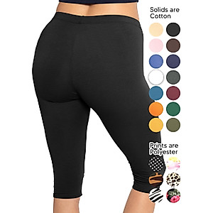 STRETCH IS COMFORT Women's Knee Length Leggings Black X-Large