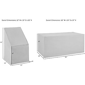 Crosley Furniture Patio Furniture Covers, Waterproof 7-Piece Cover Set for Dining, Outdoor Table and Chairs, Gray