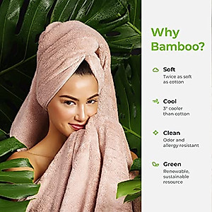 Cariloha 600 GSM Bamboo-Viscose & Turkish Cotton Hand Towel - Odor Resistant, Highly Absorbent - Includes 3 Hand Towels - Blush