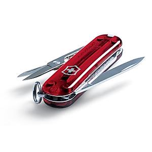 Victorinox Classic SD 7 Function Pocket Knife, Translucent Ruby