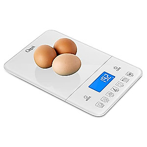 Ozeri Touch III Digital Kitchen Scale with Calorie Counter, 22 lbs (10 kg), White