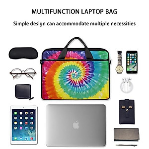 Tie Dye Painting Laptop Computer Bag Waterproof Shoulder Messenger Bag 13-15 inch Durable Laptop Tote Bag with Shoulder Strap Handle Lightweight Crossbody Briefcase