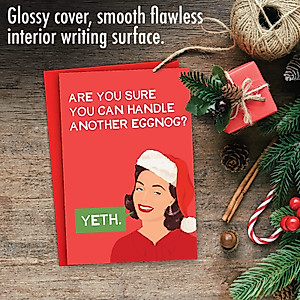 NobleWorks - Merry Christmas Greeting Card with Envelope (4.63 x 6.75 Inch) - Another Eggnog C9534XSG