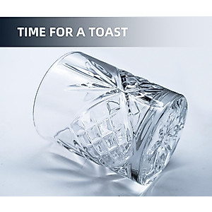 Whiskey Decanter Sets for Men - Liquor Decanters and 4 Whiskey Glasses and 8 Whisky Stones for Cognac, Bourbon, Rum, Scotch, House Warming New Home Whiskey Gifts for Men Dad Him