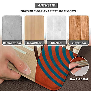 weesire Boho Kitchen Rug Anti Fatigue Mats for Kitchen Floor Kitchen Rugs Bohemia Style Memory Foam Kitchen Mat Cushioned PVC Leather Kitchen Rug Set, 17.3x28+17.3x47 inchs, C2