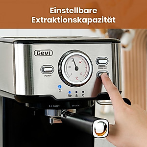 Gevi Espresso Machine High Pressure,Compact Espresso Coffee Machines with Milk Frother Steam Wand,Professional Coffee,Cappuccino,Latte Maker for Home,Espresso Maker, Gift for Coffee Lover, Dad or Mom