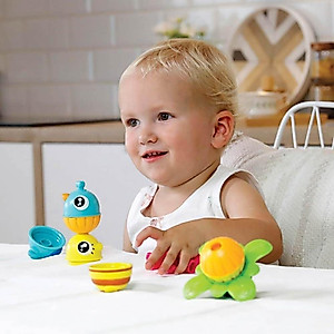 Lalaboom My First Step-by-Step Developmental Sensory 6 Piece Character Bead Activity Tube Set – Pop, Twist, Mix, and Stack— Montessori Method STEM Focus – Dishwasher Safe - Ages 10 Months+ - BL310