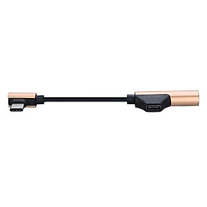 WPYYI USB Type C to 3.5mm Jack TypeC Audio Splitter Headphone Cable Earphone Aux 3.5 Adapter Charger Support Charging Song Call (Color : Gold)