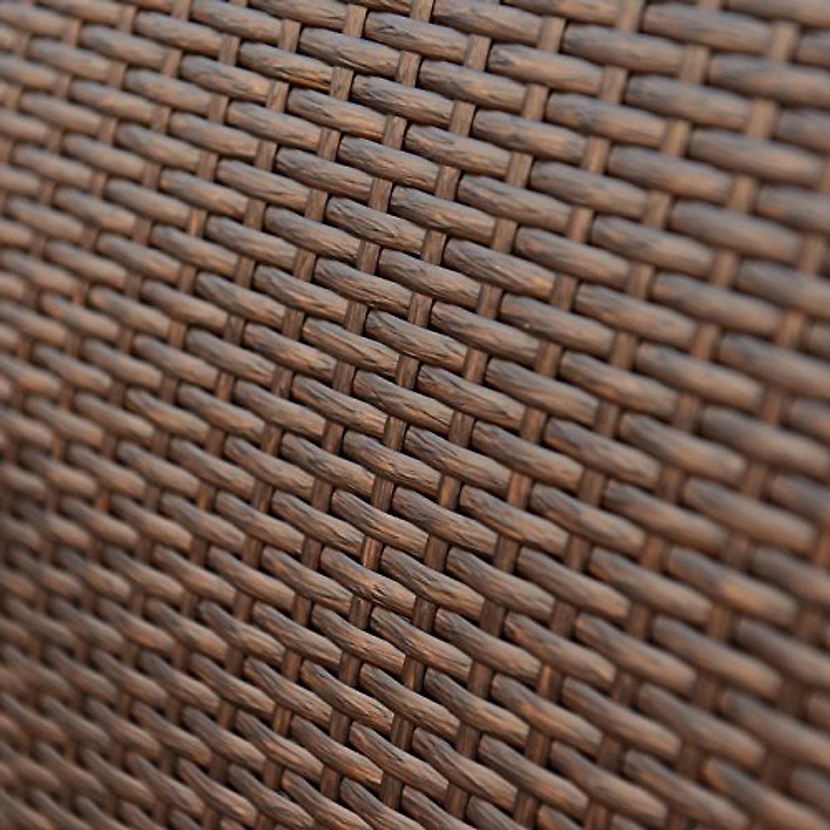 Victoria Young Resin Wicker Deck Box Storage Bench Container with Seat and Cushion Indoor and Outdoor Use, 60 Gallon, Espresso Brown