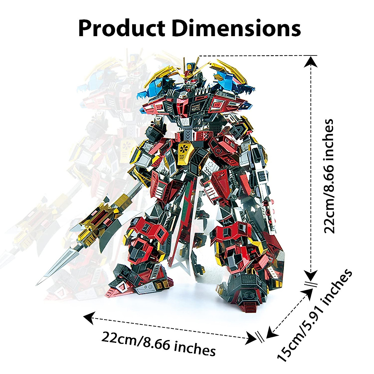 Microworld 3D Metal Model Kits, Lyu Bu 3D Metal Puzzle Mechanical Soldier Figure Warrior, Challenge Metal Earth Model Kits Jigsaw Brain Teaser DIY Art Craft Puzzles for Adults Men Boys