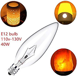 40 Watt Clear Candelabra Base (E12) 110V_120V,Flame Shaped Incandescent Chandelier Light Bulbs,Dimmable, Warm White (6)