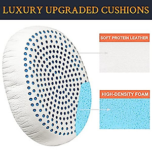 SOULWIT Earpads Replacement for Skullcandy Riff, Riff2 Wired/Wireless On-Ear Headphones, Ear Pads Cushions with Softer Leather, Noise Isolation Foam (White)