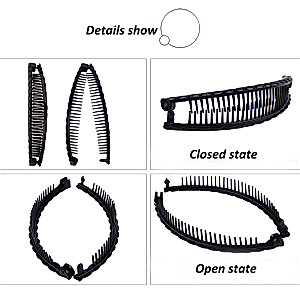 Banana Clips Hair Clincher Combs Bananas Vintage Large Hair Clip for Thick Fine Hair Women Clamp Accessory Banana Clip（Pack of 6） (D)