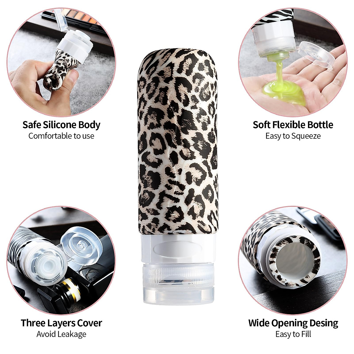 Mrsdry Travel Bottles Set for Toiletries 16 Pack, Leakproof Travel Containers for Toiletries TSA Approved Silicone Travel Accessories Squeezable Refillable 3oz, for Shampoo Conditioner Lotion