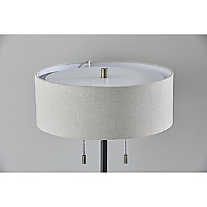 Adesso 1556-01 Wesley Table Lamp, 22.25 in, 2 x 60W, Black, 1 Table Lamp