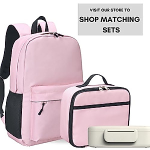 Fenrici Backpack for Teen Girls, Boys, Aesthetic Kids' Bookbags for School or Travel with Padded Laptop Compartment, Cool Pink