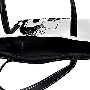 Tote Shoulder Bag for Women, Large Leather Handbags for Travel Work Beach Outdoors Old Black Train