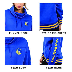 Ultra Game NBA Golden State Warriors Womens Quarter Zip Fleece Pullover Sweatshirt with Zipper, Team Color, Large