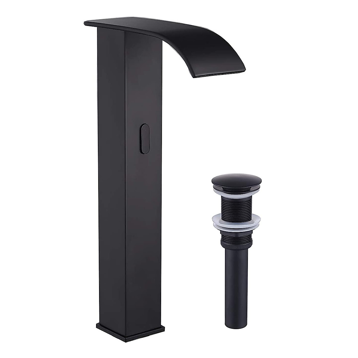 Black Vessel Faucet Bathroom Automatic Touchless Motion Sensor Bath Faucets Touch Free Battery Powered Eletronic Faucet Hands Free Auto Vanity Lavatory Drain Without Overflow Deck Mount Commercial