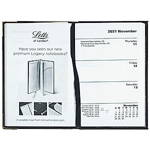 Letts Classic Mini Pocket Week to View Sunday Start 2021 Diary - Black