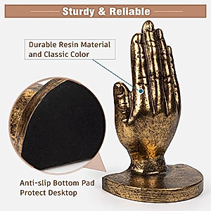 Book Ends to Hold Books Heavy Duty - Book Ends for Shelves, MXARLTR Decorative Bookends for Heavy Books with Anti-Slip Base Book Stopper for Shelves Books Magazines Home Office Decor (Antique Brass)