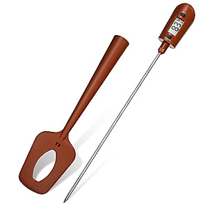 Candy Thermometer Spatula 2 in 1, Silicon Spatula with Thermometer in Handle, Instant Read Digital Thermometer and Spatula Stirrer for Kitchen,Chocolate, Creams, Sauces, Jams and Syrups, Meat Cooking