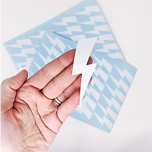 White Lightning Bolt Wall Decals, Removable Superhero Thunder Vinyl Stickers Home Decor for Boys Room Nursery Kids Bedroom Playroom Easy Peel and Stick Decor- 24 elements