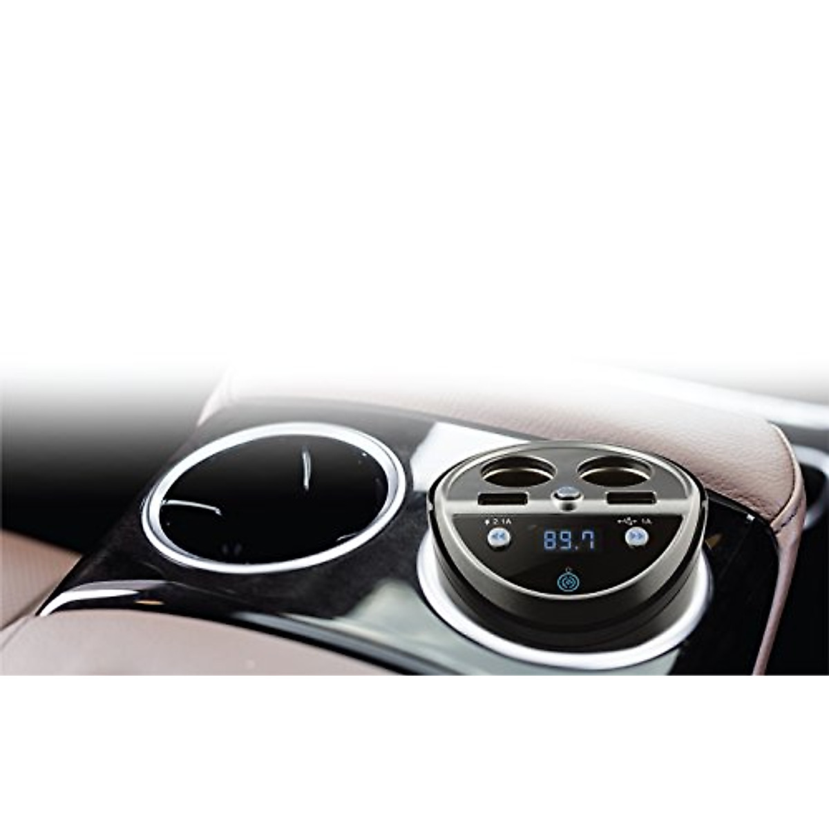 CAR AND DRIVER Bluetooth FM Transmitter Cup Holder for Car with Built-in Dual USB Fast Charging Ports & Dual Cigarette Lighter 12V Power Sockets. Audio Adapter Receiver Wireless. Handsfree Car Kit