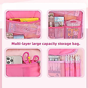 Xelere Bunny Backpack, Large-capacity Multi-pocket Schoolbag for Girls, Waterproof Schoolbag with Multi-compartment Design. (purple, small)