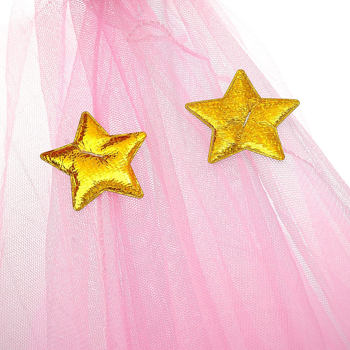 Glamorstar Bed Canopy for Girls Princess Mosquito Net Glow in The Dark Stars and Moon Crib Hanging Tent Bedroom Decor Gift for Kids Pink Crwon