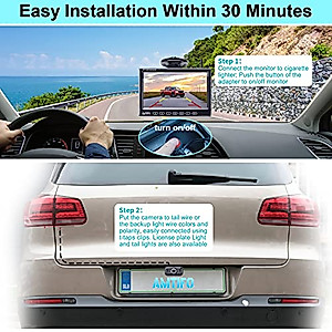 AMTIFO Wireless Backup Camera Car Truck HD 1080P 7 Inch Monitor Easy Install Rear View Camera System 2 Channels Color Night Vision A19
