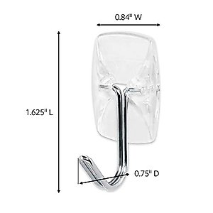 Command Wire Hooks, Small, Clear, 3-Hook, 6-Pack (18 Hooks Total)